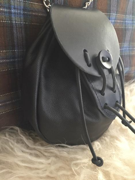 Sporran, Rob Roy, Black Leather Kilt Pouch for Scottish Renaissance ...
