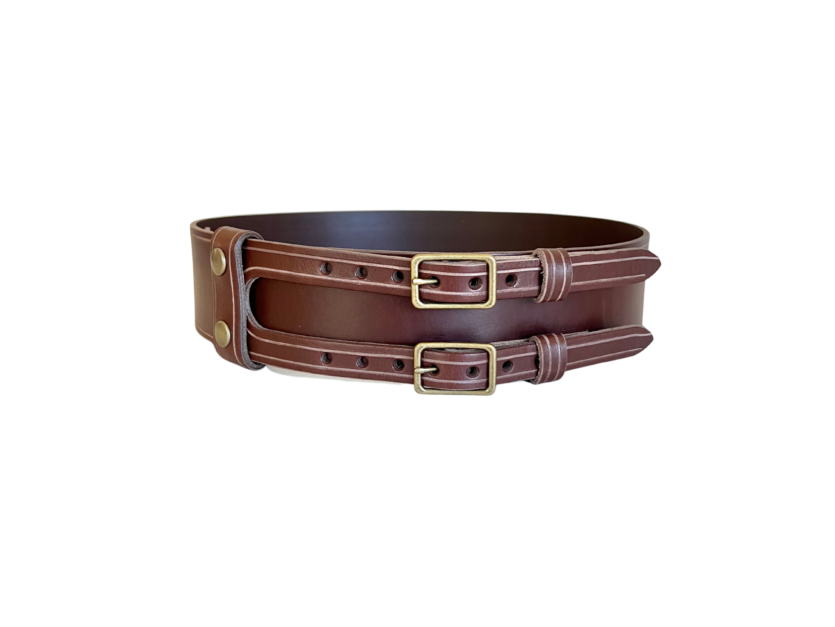 Kilt Belt, Double Buckle Belt, Chocolate Brown, Wide Leather Belt ...