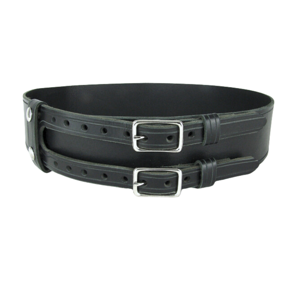 Kilt Belt, Black Double Buckle Belt, Wide Leather Belt for Kilts ...